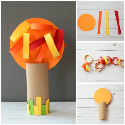 4 Season Tree Craft Made With Recycled Paper Rolls And Paper Strips