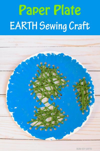 Paper Plate Earth Threading Craft for Kids - Non-Toy Gifts
