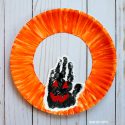Handprint Pumpkin Jack'O'Lantern Halloween Craft For Kids