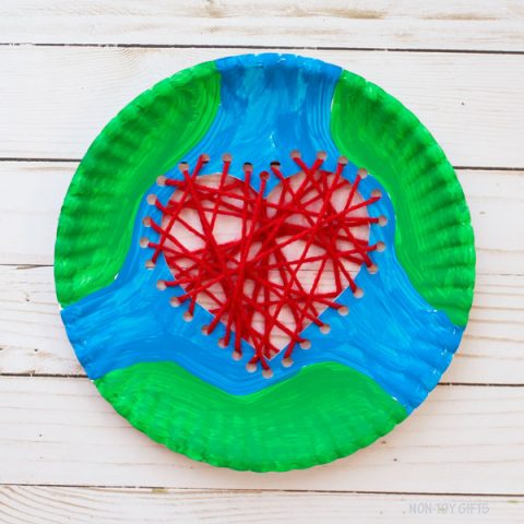 Paper Plate Earth Heart Craft For Kids For Earth Day