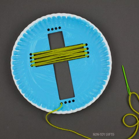 Paper Plate Yarn Cross Craft For Kids - Easter Craft