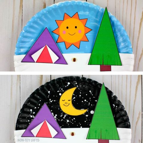 Paper Plate Camping Craft with FREE TEMPLATE - Summer Craft
