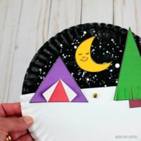 Paper Plate Camping Craft with FREE TEMPLATE - Summer Craft