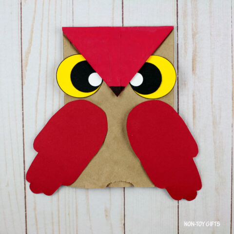 Paper Bag Owl Craft For Kids - Fall Craft with Owl Template