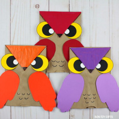 Paper Bag Owl Craft For Kids - Fall Craft with Owl Template