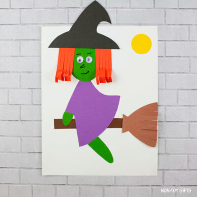 Flying Witch Craft For Kids - Halloween Craft With Template
