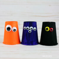 Paper Cup Spiders With Glowing Noses - Halloween Craft