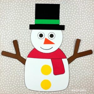 Easy Paper Snowman Craft [with TEMPLATE] - Non-Toy Gifts