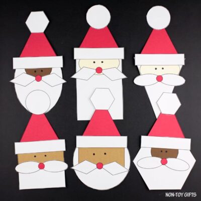 Santa Shape Craft For Kids With PRINTABLE - Non-Toy Gifts