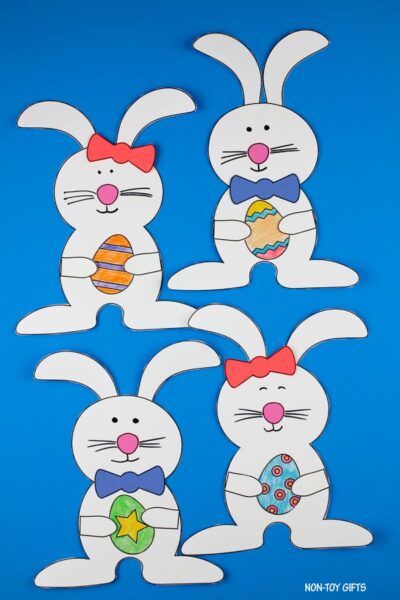 Bunny Holding Easter Egg Craft For Kids - Non-Toy Gifts