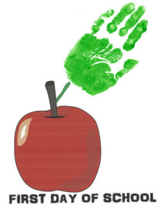 First Day Of School Handprint Apple Art Project - Non-Toy Gifts