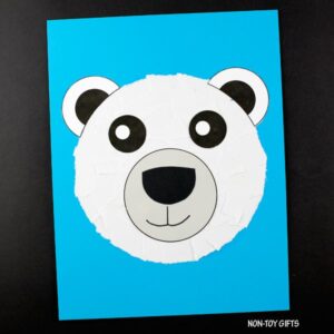 Torn Paper Polar Bear Craft For Kids - Non-Toy Gifts