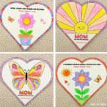 Mother's Day Coloring Heart Cards For Kids To Make - Non-Toy Gifts