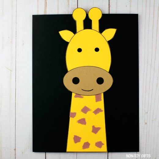 Torn Paper Giraffe Craft For Kids - Non-Toy Gifts