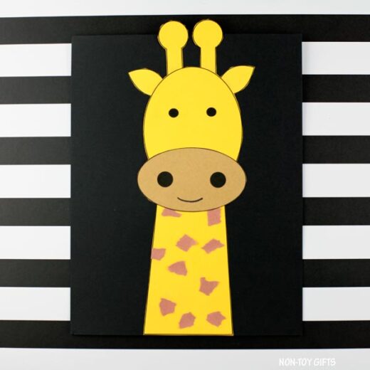 Torn Paper Giraffe Craft For Kids - Non-Toy Gifts