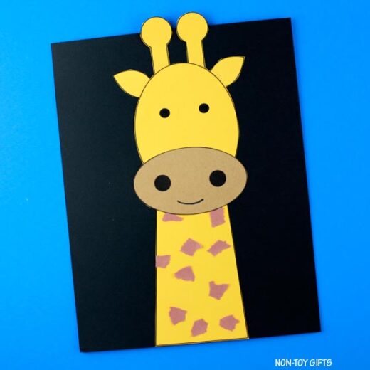 Torn Paper Giraffe Craft For Kids - Non-Toy Gifts
