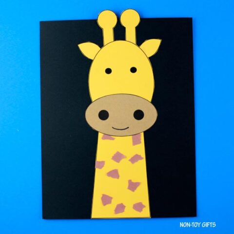 Torn Paper Giraffe Craft For Kids - Non-Toy Gifts