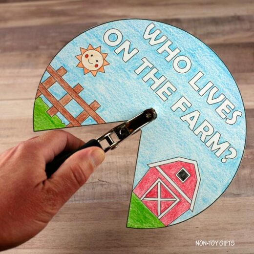 Who lives on the farm spinner craft - Non-Toy Gifts
