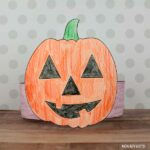 Halloween Pumpkin Paper Hats - Coloring Kid Craft - Non-Toy Gifts
