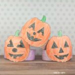 Halloween Pumpkin Paper Hats - Coloring Kid Craft - Non-Toy Gifts