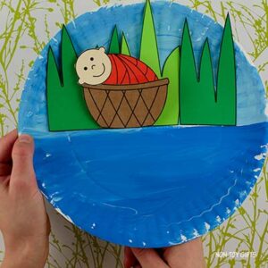Baby Moses Handprint Craft with Template - Non-Toy Gifts