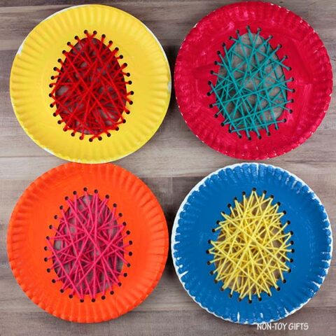 Paper Plate Easter Egg Craft [FREE Template] - Non-Toy Gifts
