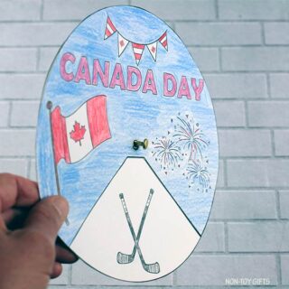 Canada Day Spinner Craft with TEMPLATE - Non-Toy Gifts