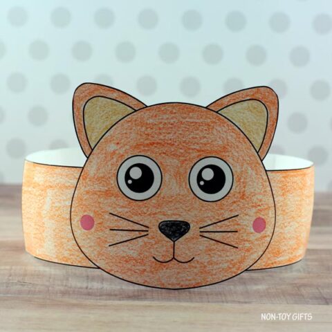 Cat Paper Hat Craft with TEMPLATE - Non-Toy Gifts
