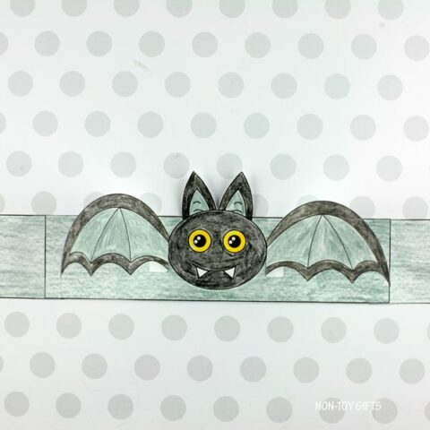Bat Paper Hat Craft with TEMPLATE - Non-Toy Gifts