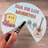 Día de Los Muertos Spinner Craft with TEMPLATE - Non-Toy Gifts