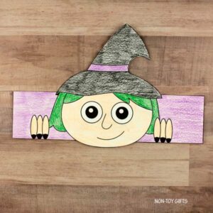 Witch Paper Hat Craft with TEMPLATE - Non-Toy Gifts