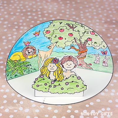 Adam and Eve Diorama Craft with PRINTABLE Template - Non-Toy Gifts