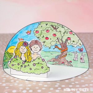 Adam and Eve Diorama Craft with PRINTABLE Template - Non-Toy Gifts