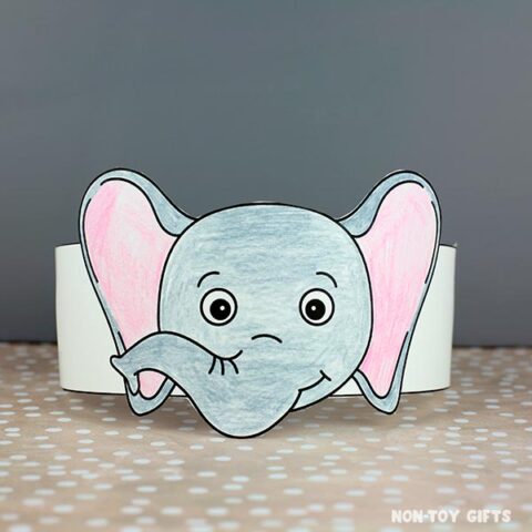 DIY Elephant Paper Hat PRINTABLE for Kids - Non-Toy Gifts