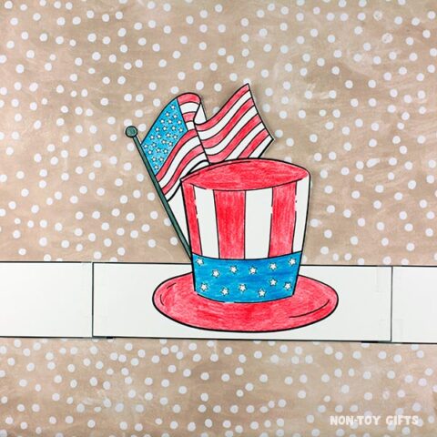 President's Day Paper Hat with PRINTABLE - Non-Toy Gifts