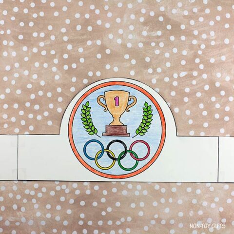 DIY Olympics Paper Hats for Kids with PRINTABLES - Non-Toy Gifts