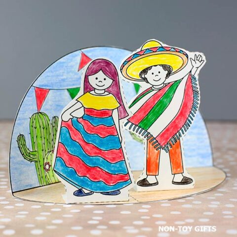 Cinco de Mayo Diorama Craft for Kids (with PRINTABLE) - Non-Toy Gifts