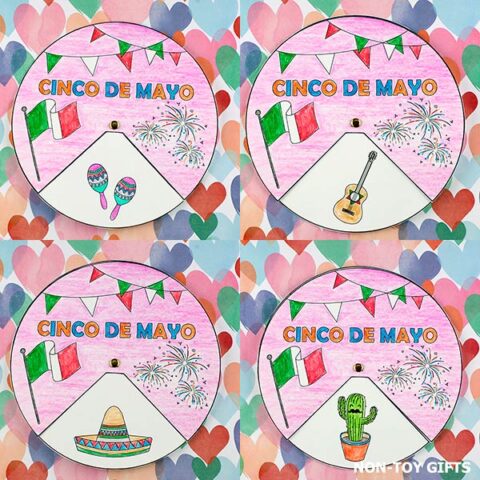 Cinco de Mayo Spinner Craft with TEMPLATE - Non-Toy Gifts
