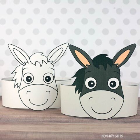 Donkey Headband Craft for Kids with Printable - Non-Toy Gifts