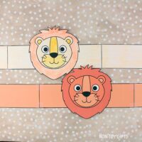 Lion Paper Hat Printable - DIY Animal Party Hat For Kids - Non-Toy Gifts