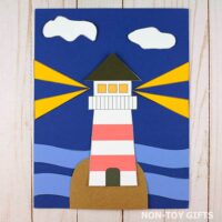 Lighthouse Craft for Kids - with PRINTABLE - Non-Toy Gifts