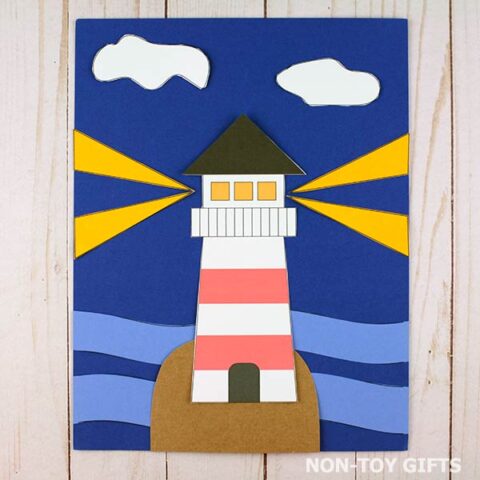 Lighthouse Craft for Kids - with PRINTABLE - Non-Toy Gifts
