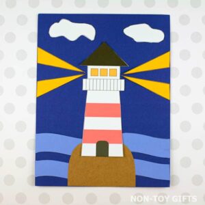 Lighthouse Craft for Kids - with PRINTABLE - Non-Toy Gifts
