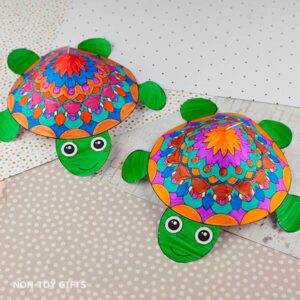 Mandala Turtle 3D Craft with FREE Printable - Non-Toy Gifts