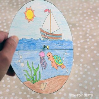Under The Sea Spinner Craft For Kids With PRINTABLE - Non-Toy Gifts