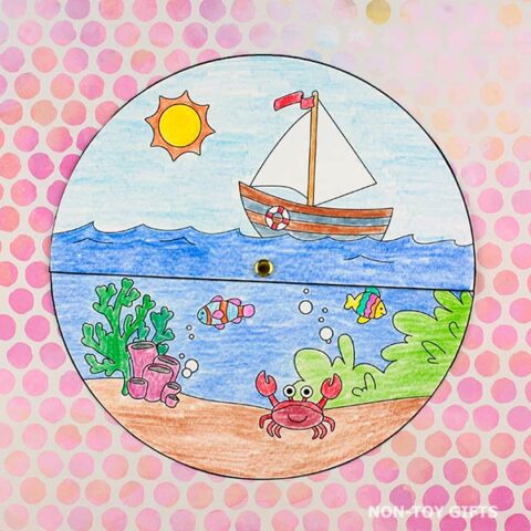 Under The Sea Spinner Craft For Kids With PRINTABLE - Non-Toy Gifts