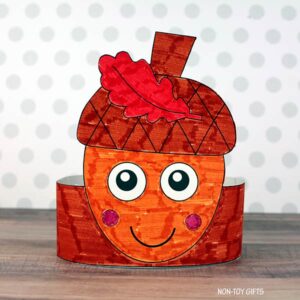 Acorn Paper Hat PRINTABLE For Kids - Non-Toy Gifts