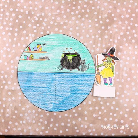 Witch Diorama Craft - Halloween Printable For Kids - Non-Toy Gifts