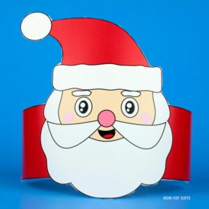 Santa Paper Hat Craft For Kids With PRINTABLE - Non-Toy Gifts