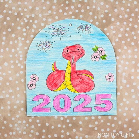 2025 Chinese New Year Snake Decoration Craft PRINTABLE - Non-Toy Gifts